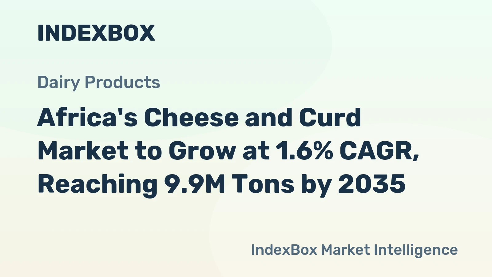 Africa's Cheese and Curd Market to Grow at 1.6% CAGR, Reaching 9.9M Tons by 2035