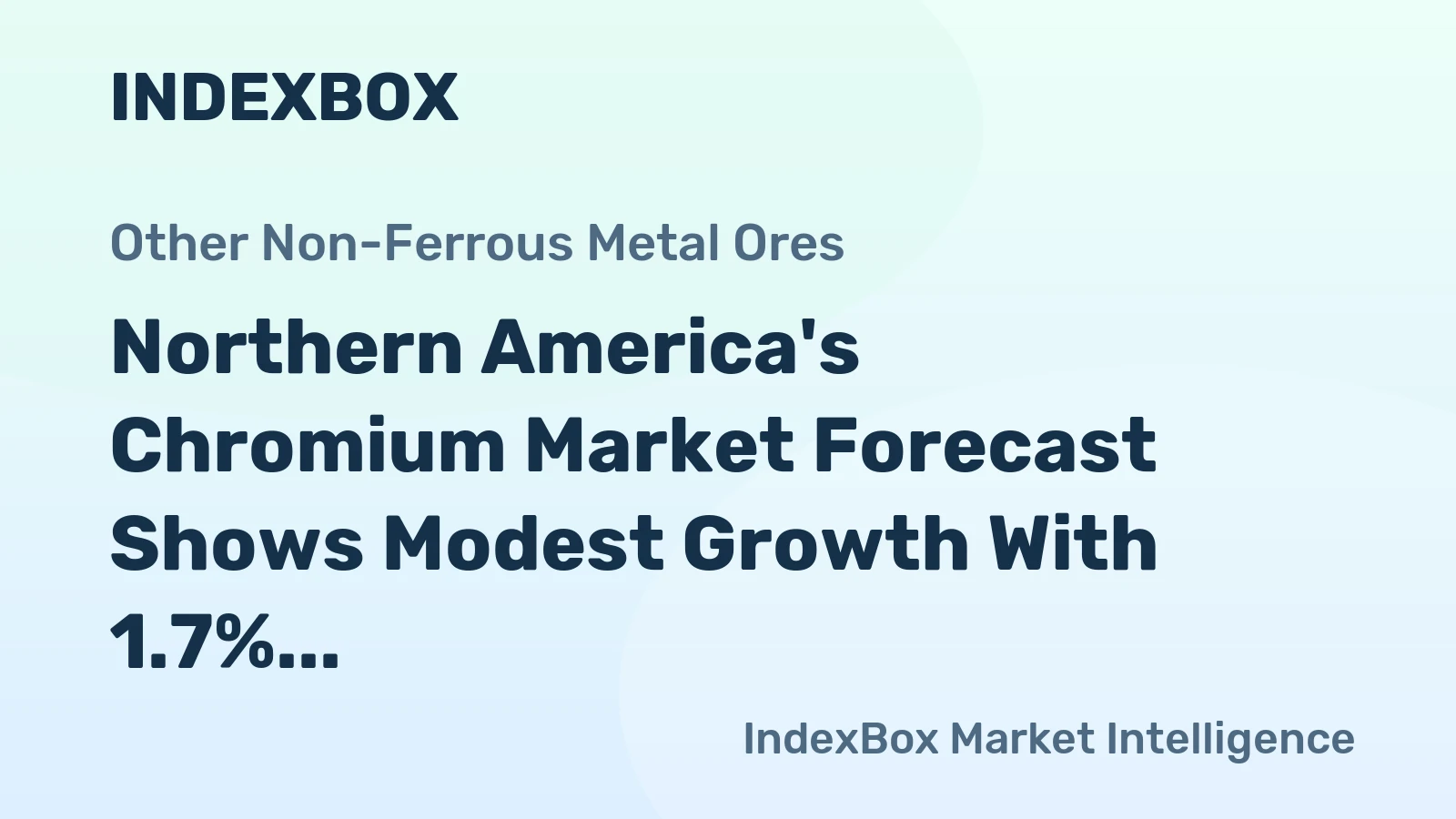 Northern America's Chromium Market Forecast Shows Modest Growth With 1.7% Value CAGR