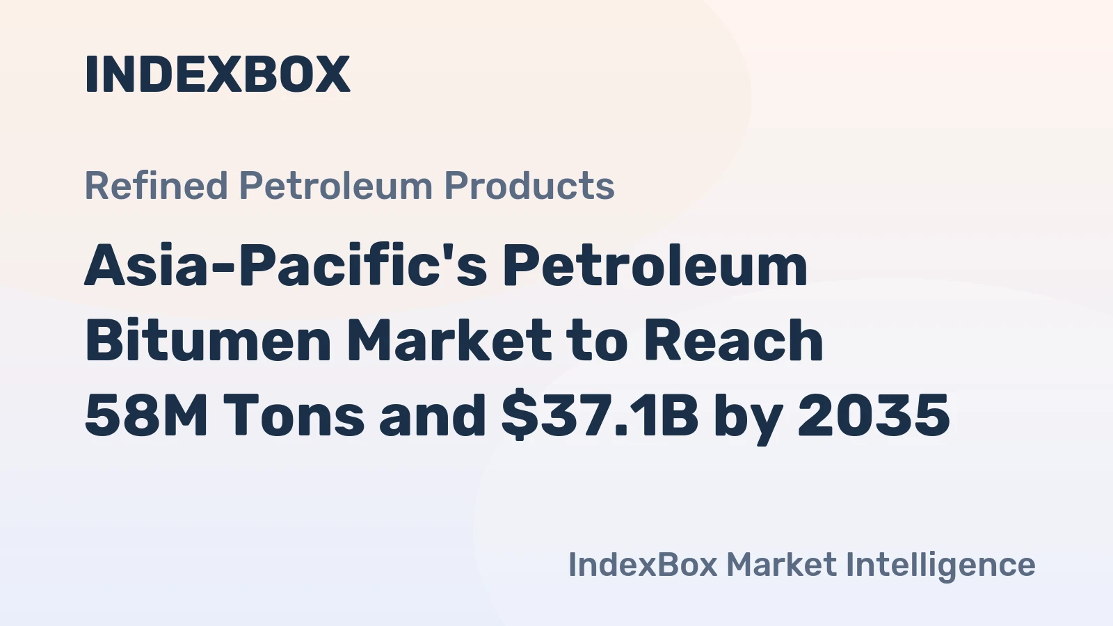 Asia-Pacific's Petroleum Bitumen Market to Reach 58M Tons and $37.1B by 2035
