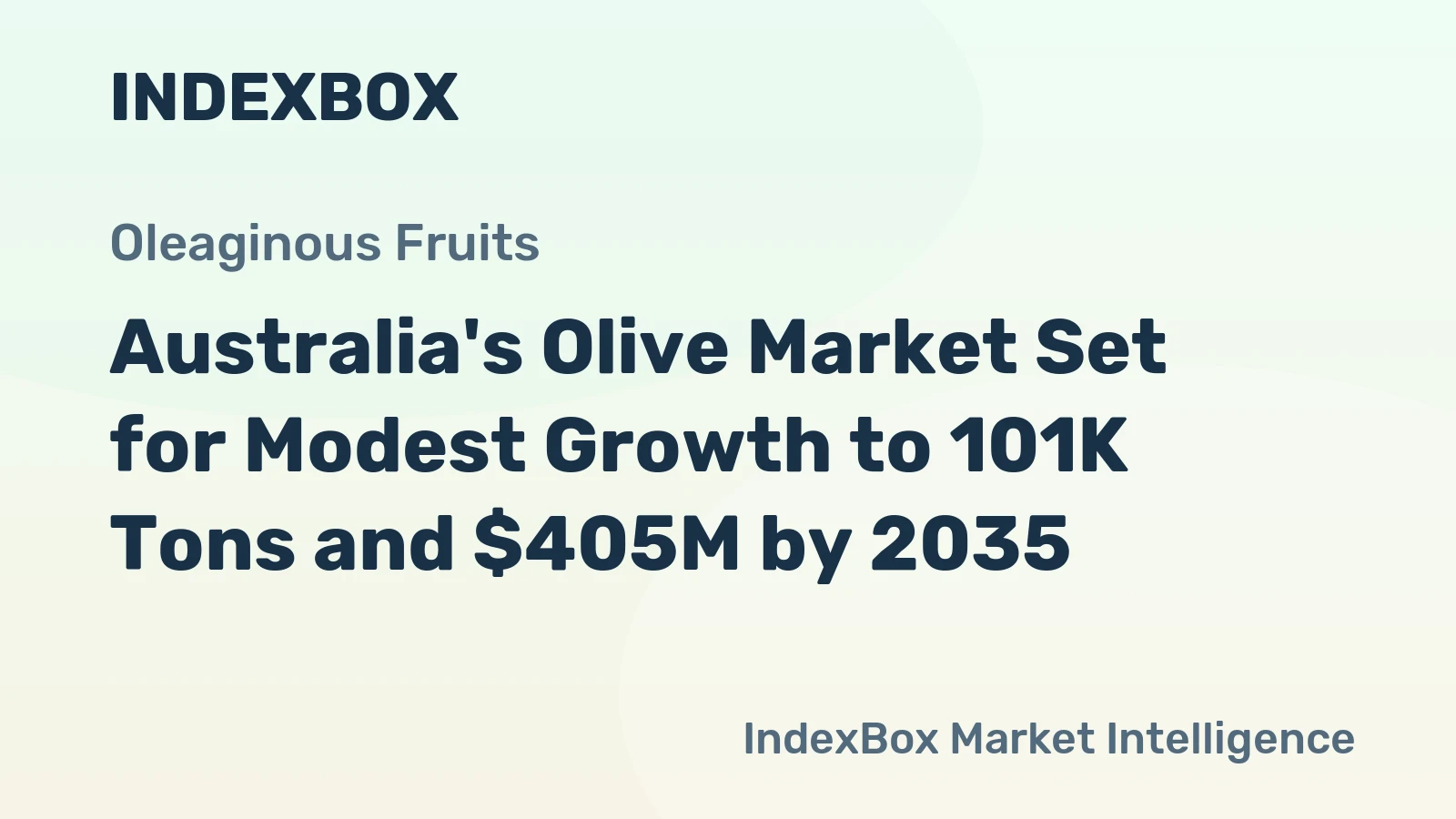 Australia's Olive Market Set for Modest Growth to 101K Tons and $405M by 2035
