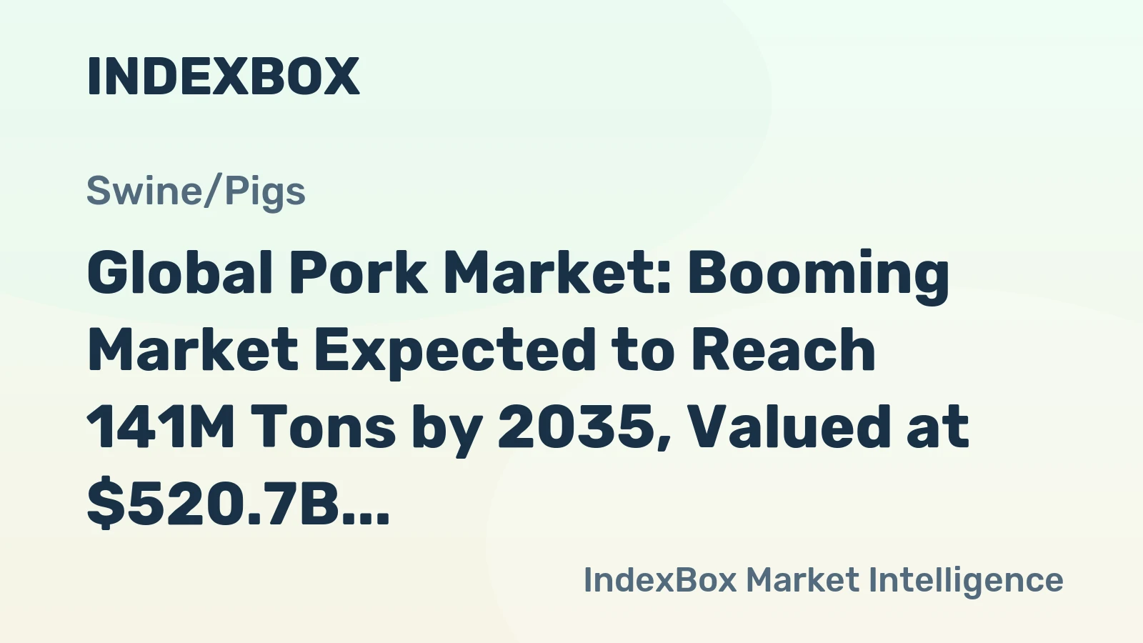Global Pork Market: Booming Market Expected to Reach 141M Tons by 2035, Valued at $520.7B