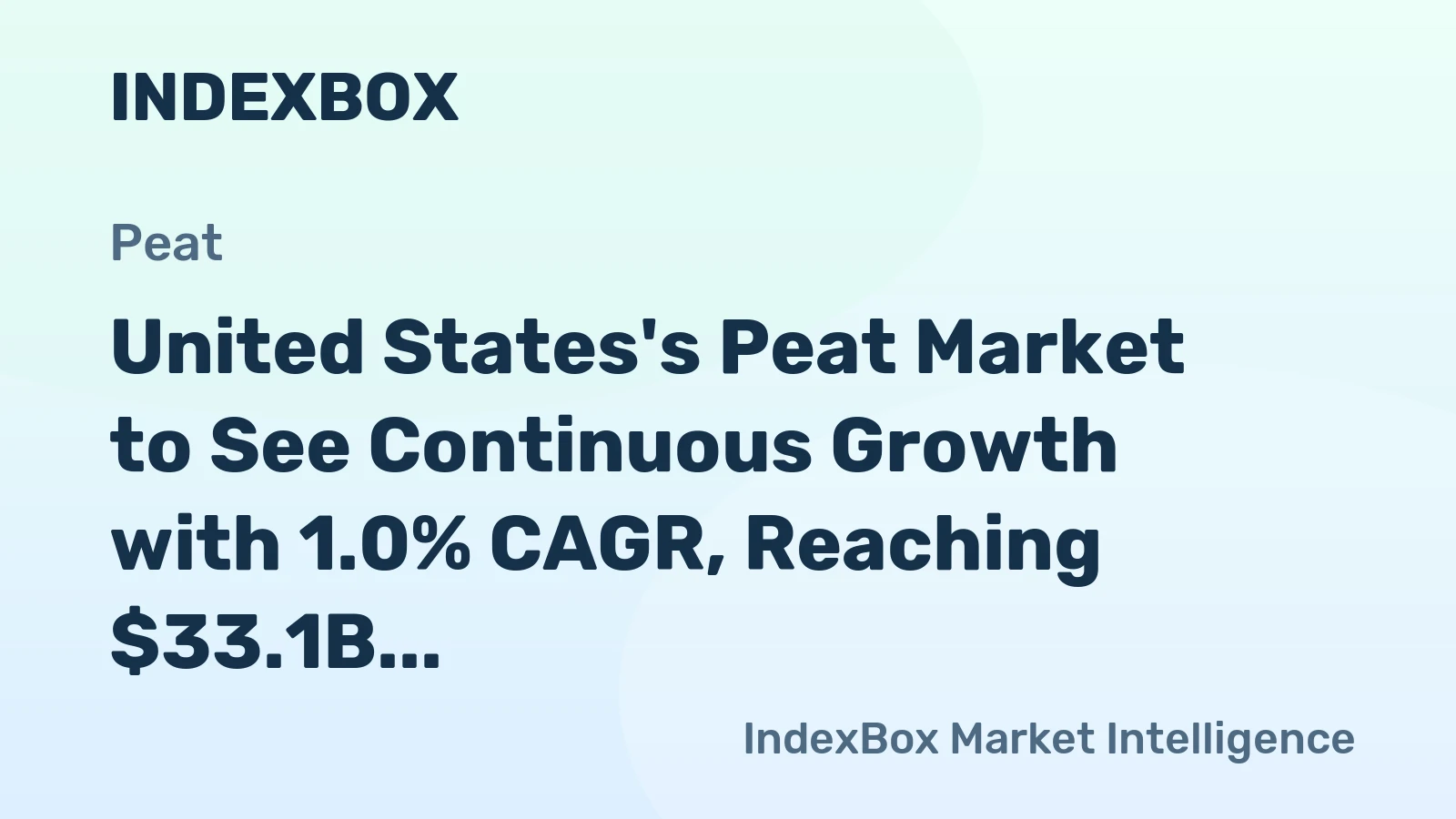 United States's Peat Market to See Continuous Growth with 1.0% CAGR, Reaching $33.1B by 2035