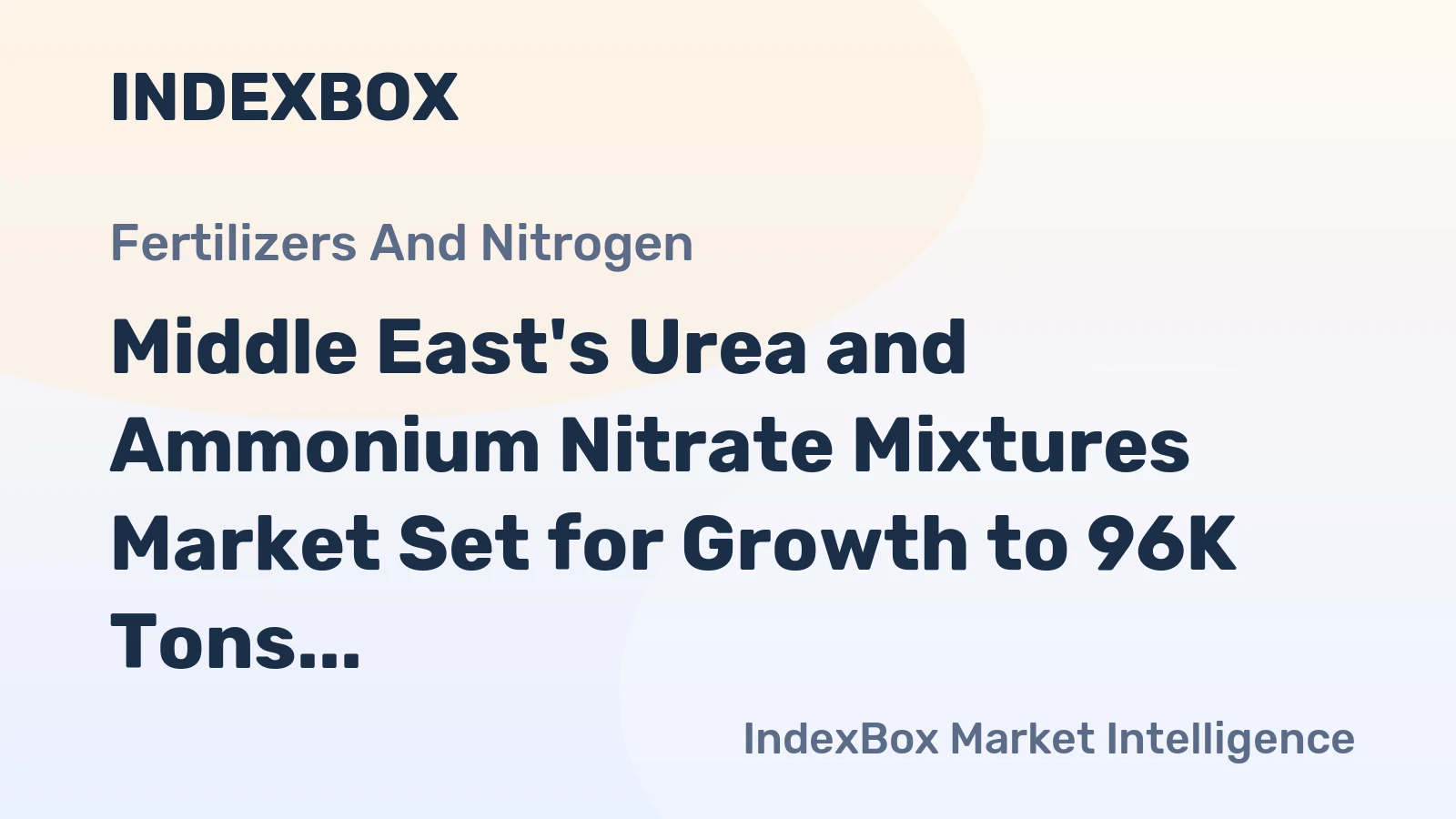 Middle East's Urea and Ammonium Nitrate Mixtures Market Set for Growth to 96K Tons and $57M