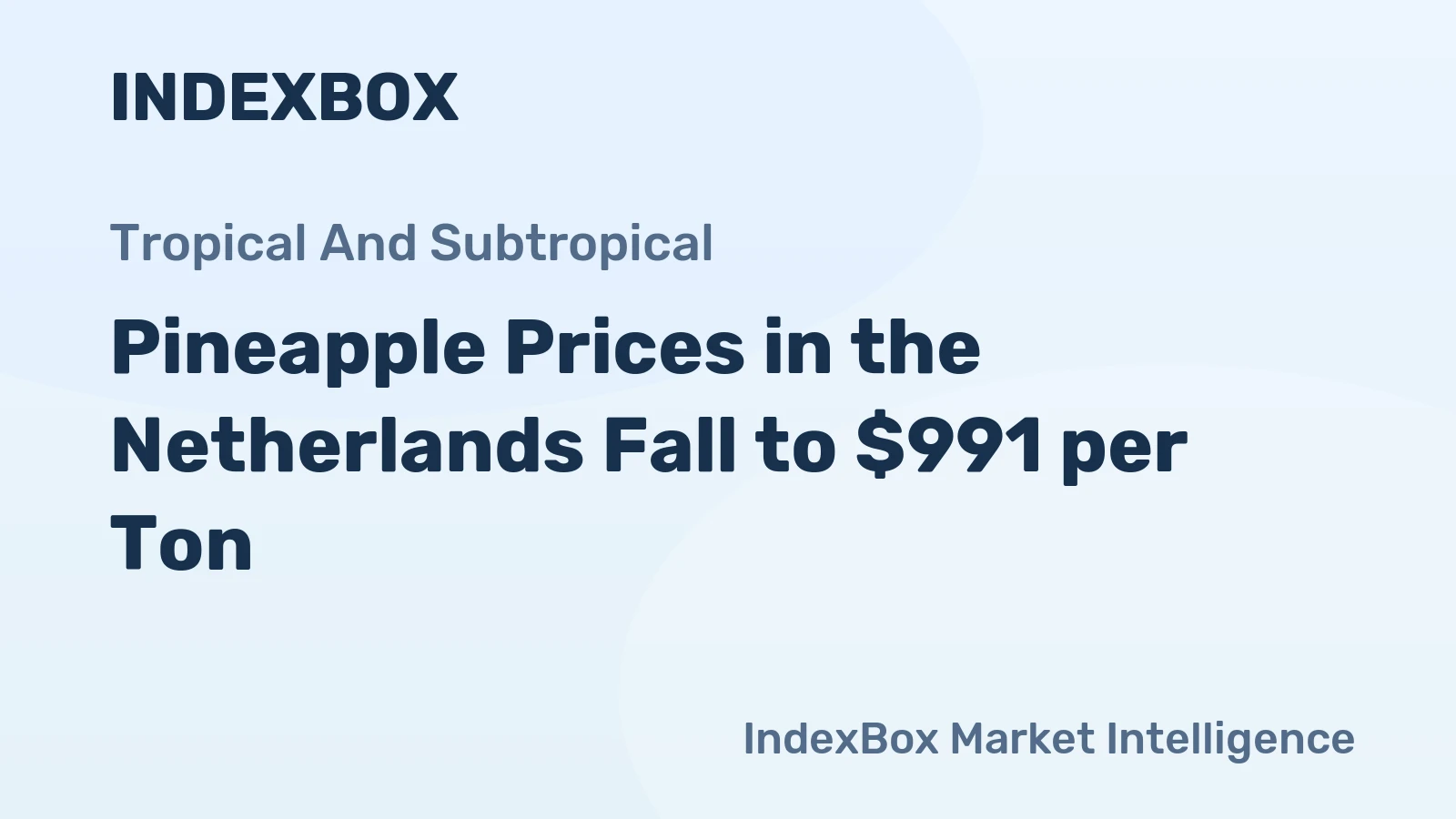 Pineapple Prices in the Netherlands Fall to $991 per Ton