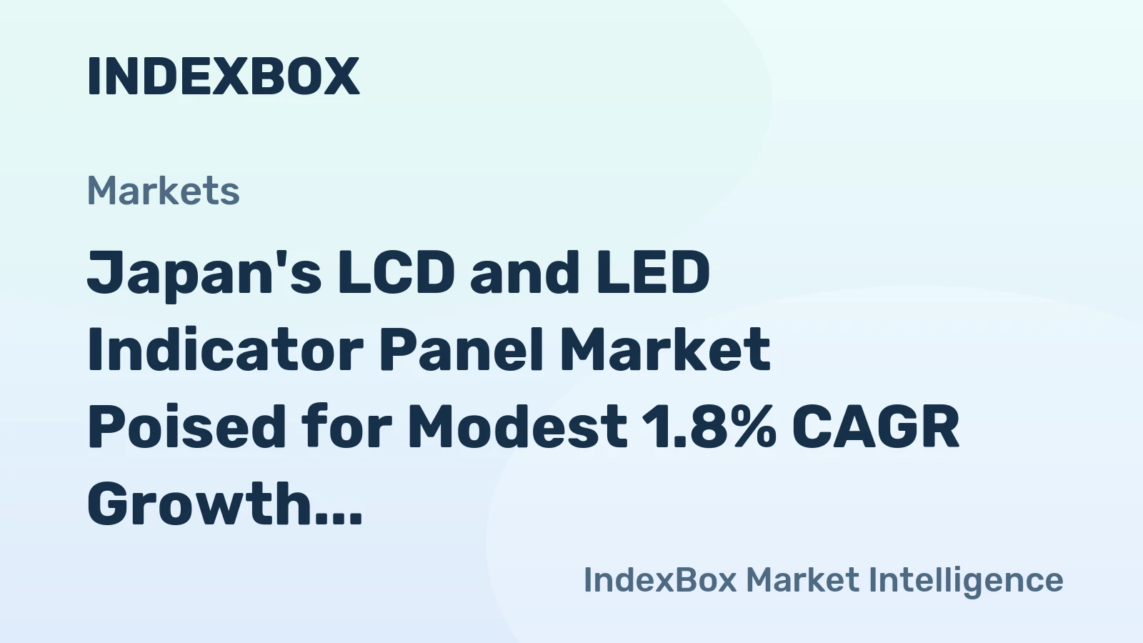 Japan's LCD and LED Indicator Panel Market Poised for Modest 1.8% CAGR Growth Through 2035