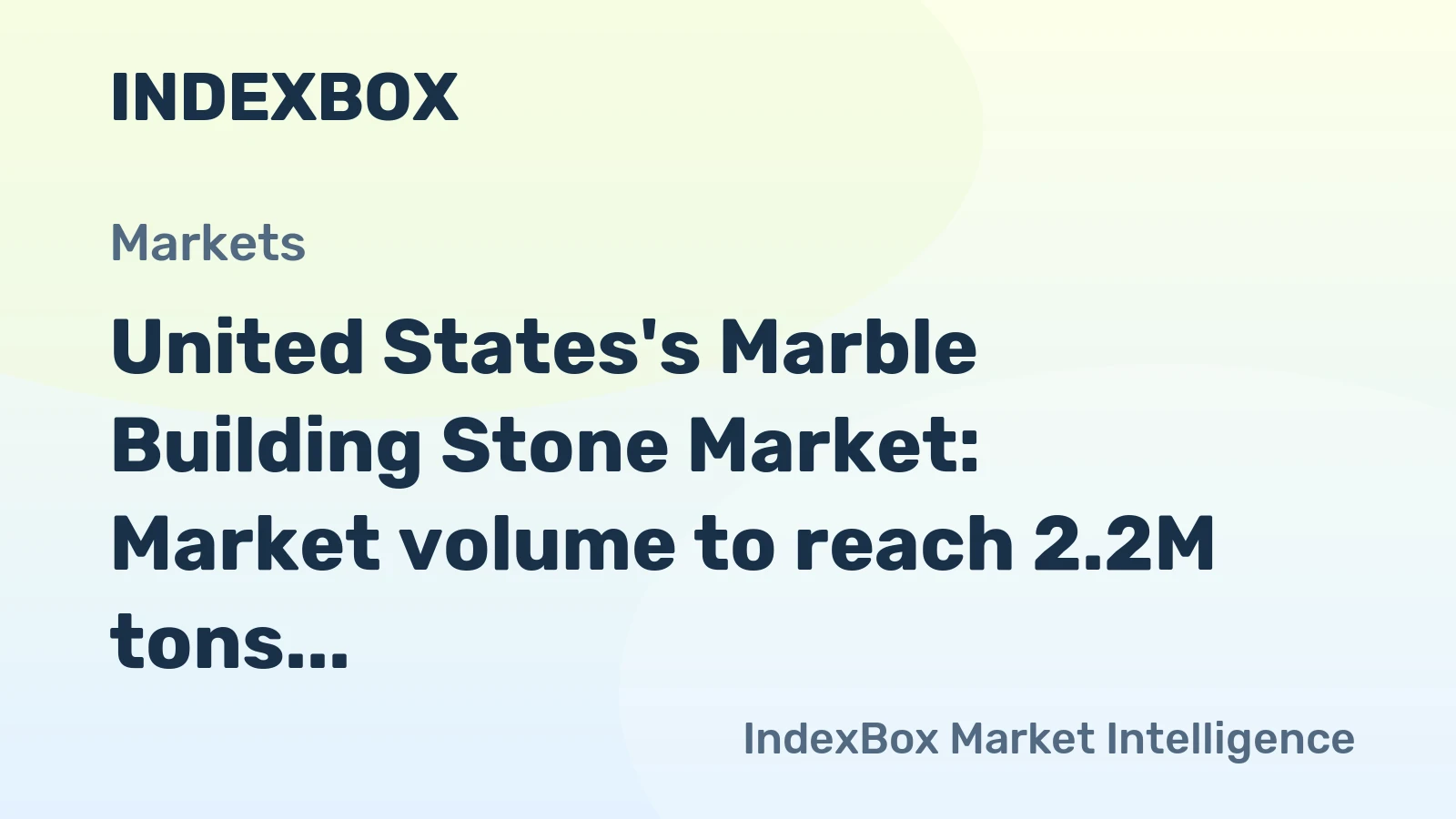 United States's Marble Building Stone Market: Market volume to reach 2.2M tons and market value to hit $2.3B by 2035