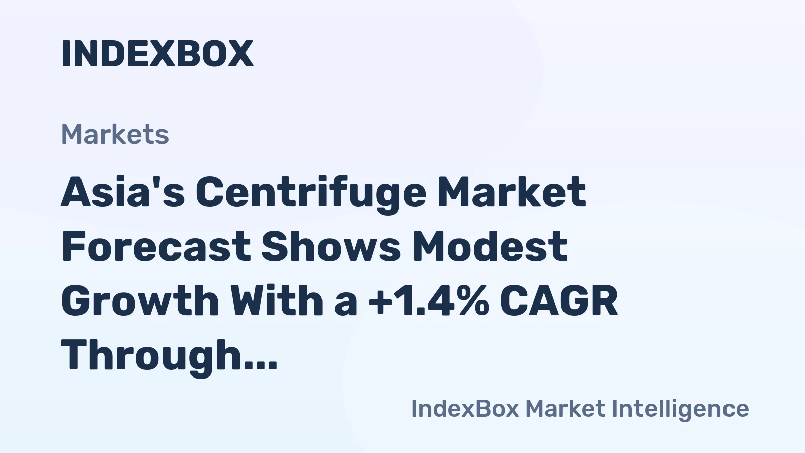 Asia's Centrifuge Market Forecast Shows Modest Growth With a +1.4% CAGR Through 2035