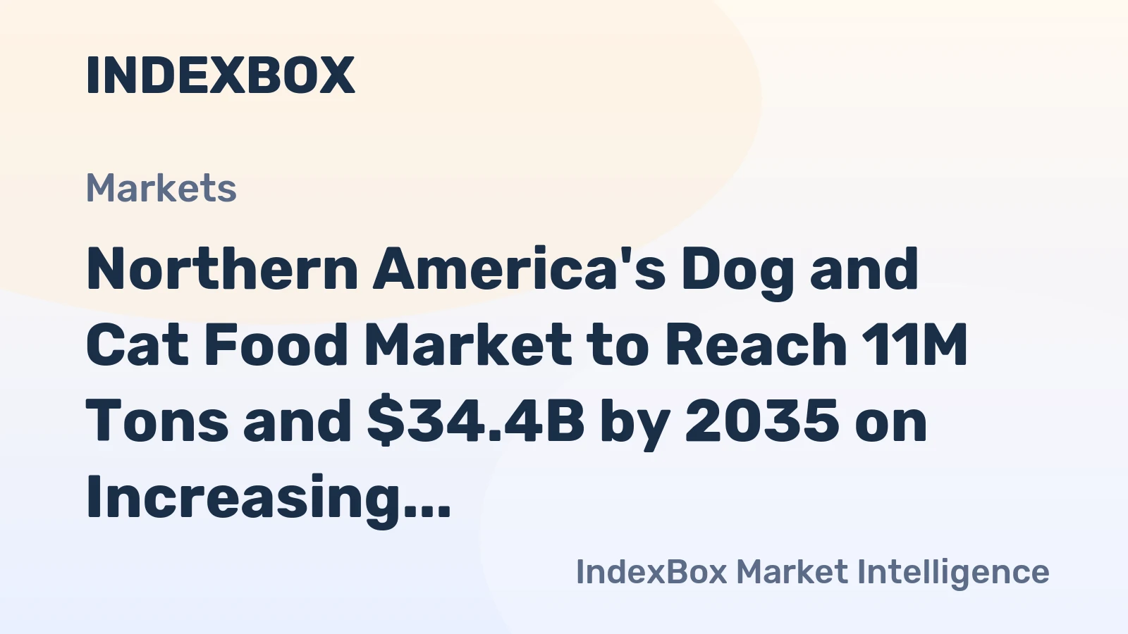 Northern America's Dog and Cat Food Market to Reach 11M Tons and $34.4B by 2035 on Increasing Demand