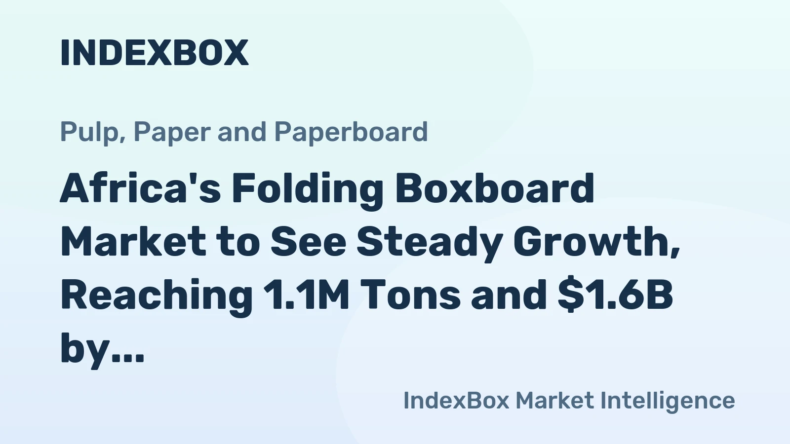 Africa's Folding Boxboard Market to See Steady Growth, Reaching 1.1M Tons and $1.6B by 2035