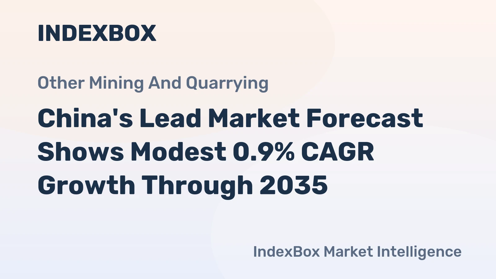 China's Lead Market Forecast Shows Modest 0.9% CAGR Growth Through 2035