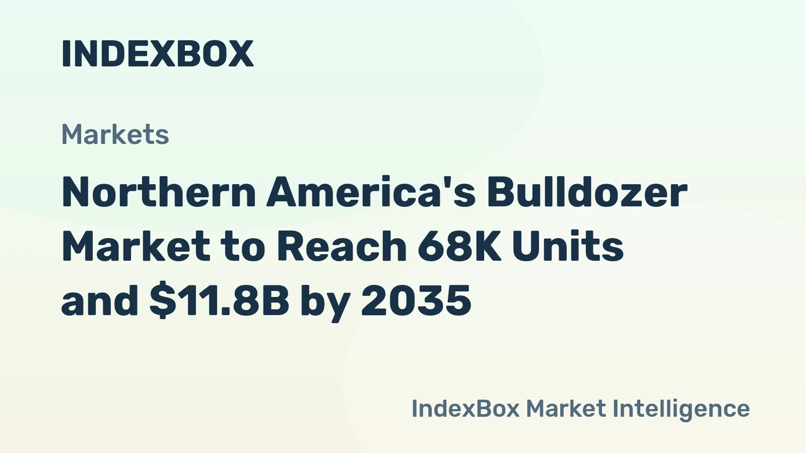 Northern America's Bulldozer Market to Reach 68K Units and $11.8B by 2035