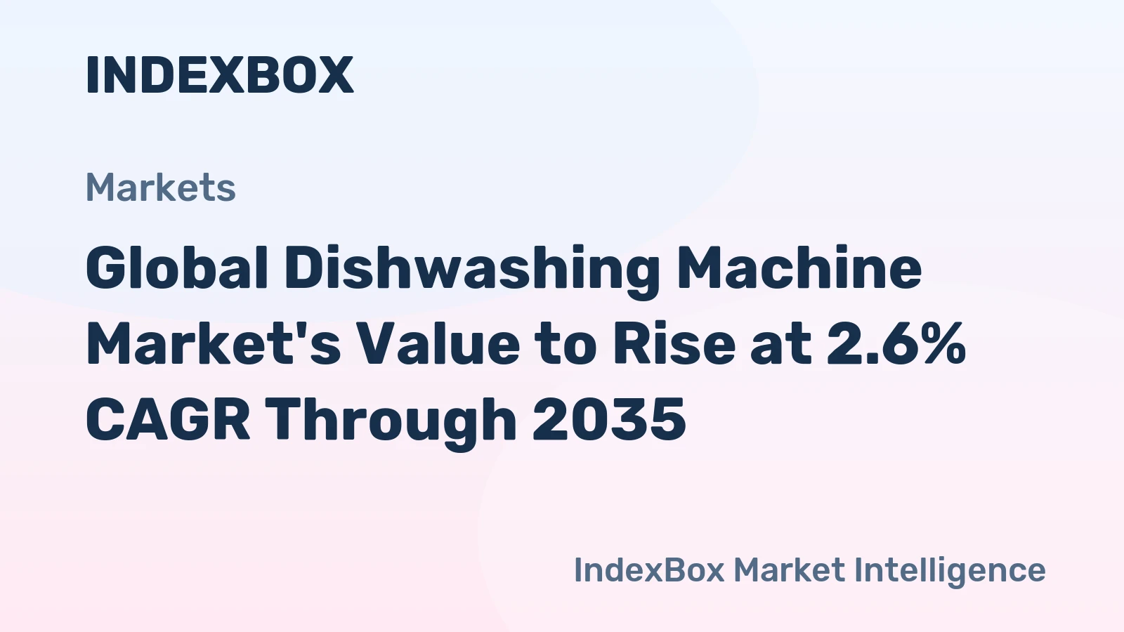 Global Dishwashing Machine Market's Value to Rise at 2.6% CAGR Through 2035