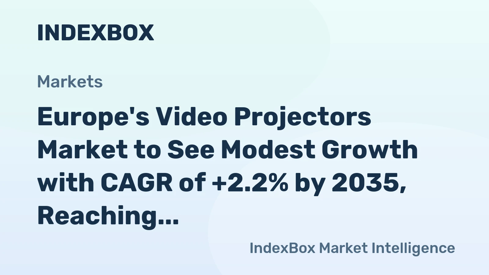 Europe's Video Projectors Market to See Modest Growth with CAGR of +2.2% by 2035, Reaching $110.2B in Value