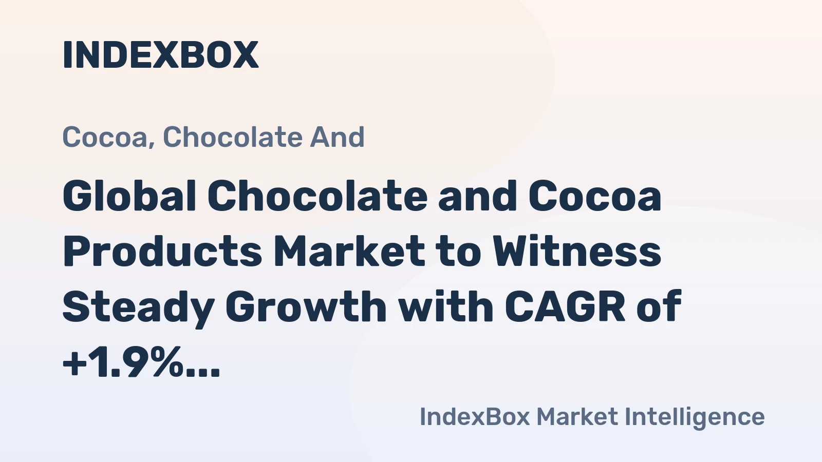 Global Chocolate and Cocoa Products Market to Witness Steady Growth with CAGR of +1.9%