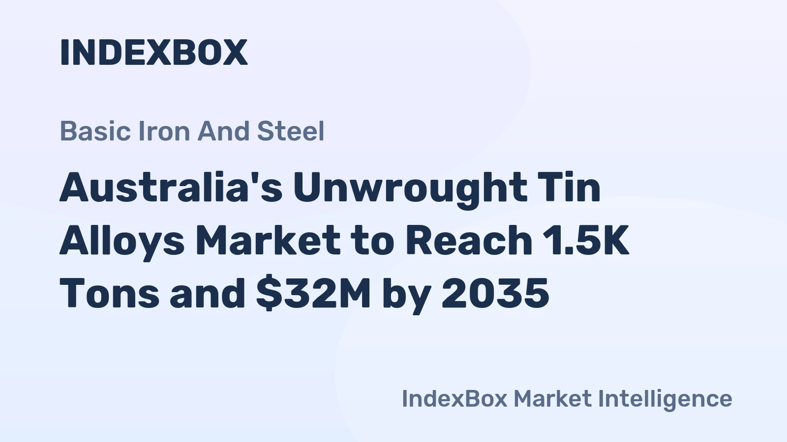 Australia's Unwrought Tin Alloys Market to Reach 1.5K Tons and $32M by 2035