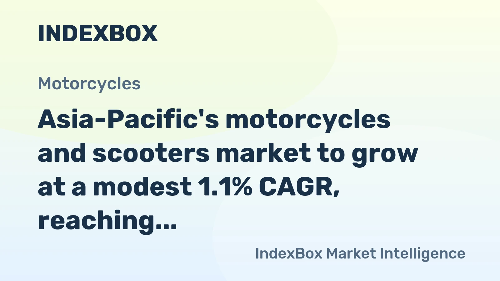 Asia-Pacific's motorcycles and scooters market to grow at a modest 1.1% CAGR, reaching 103M units by 2035