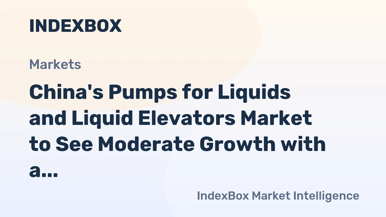 China's Pumps for Liquids and Liquid Elevators Market to See Moderate Growth with a CAGR of +1.5% by 2035