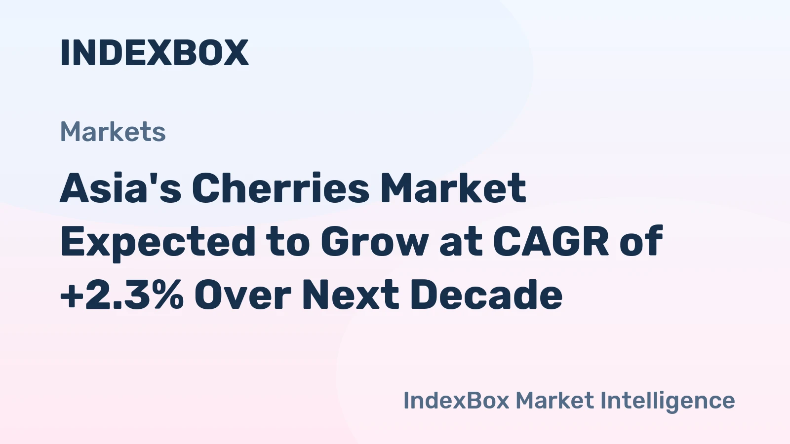 Asia's Cherries Market Expected to Grow at CAGR of +2.3% Over Next Decade