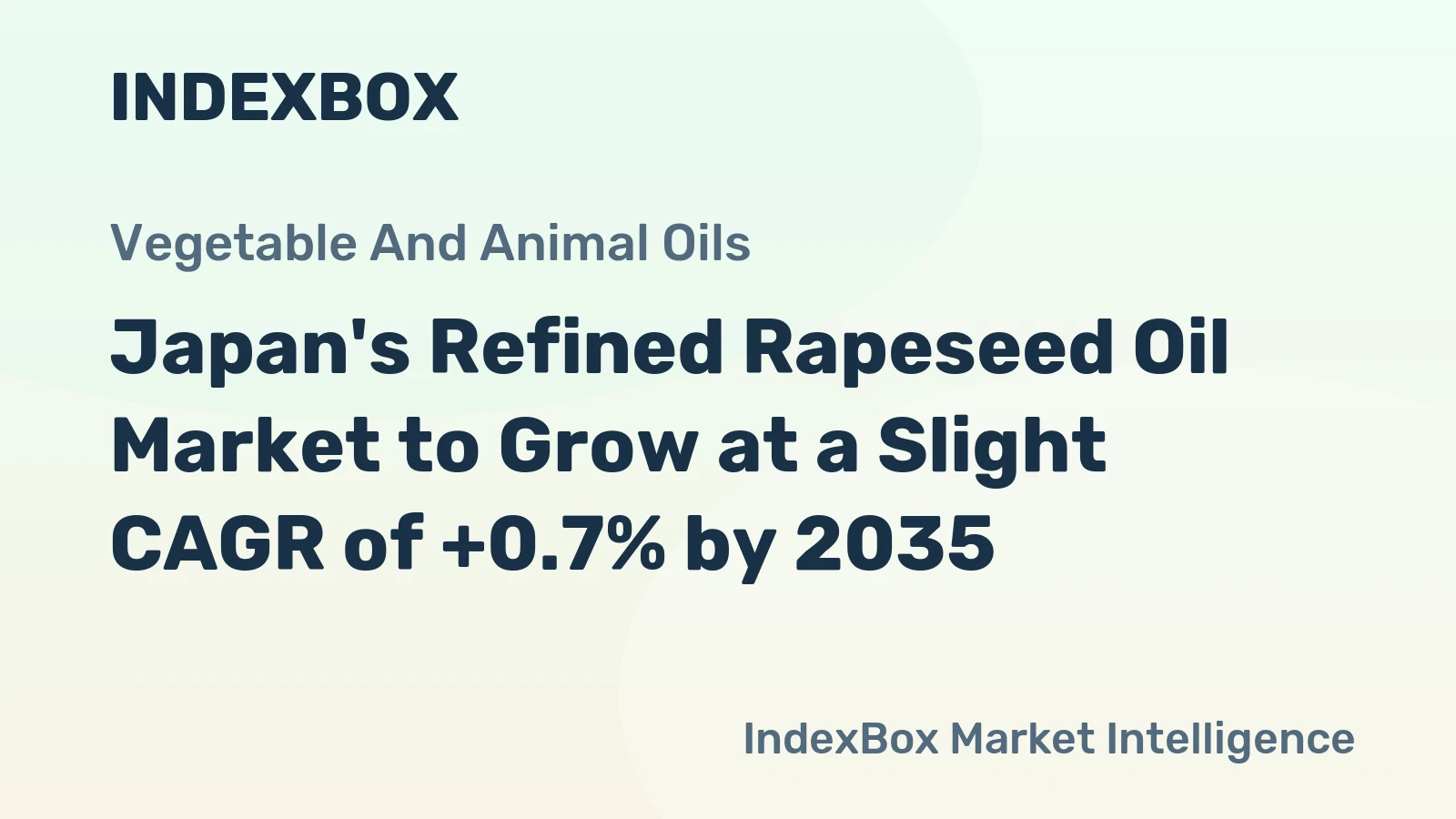 Japan's Refined Rapeseed Oil Market to Grow at a Slight CAGR of +0.7% by 2035