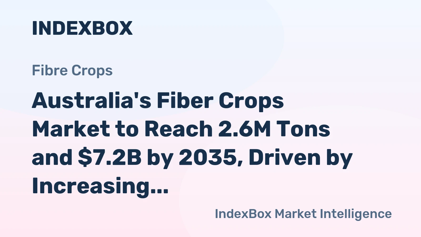 Australia's Fiber Crops Market to Reach 2.6M Tons and $7.2B by 2035, Driven by Increasing Demand