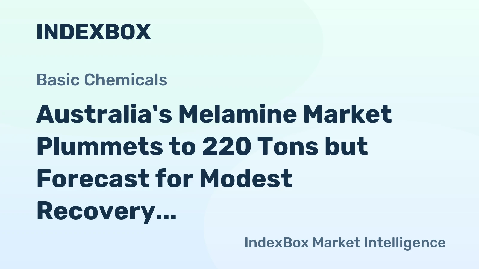 Australia's Melamine Market Plummets to 220 Tons but Forecast for Modest Recovery to 259 Tons
