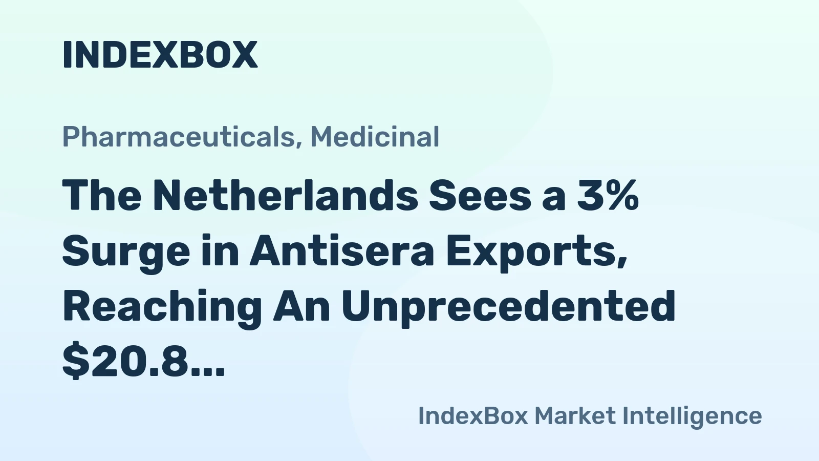 The Netherlands Sees a 3% Surge in Antisera Exports, Reaching An Unprecedented $20.8 Billion in 2024