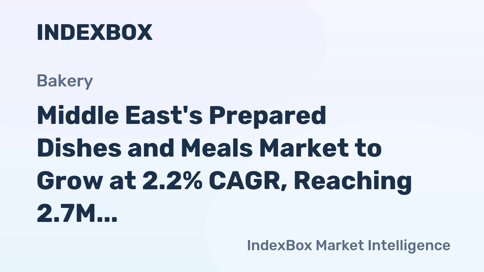 Middle East's Prepared Dishes and Meals Market to Grow at 2.2% CAGR, Reaching 2.7M Tons by 2035