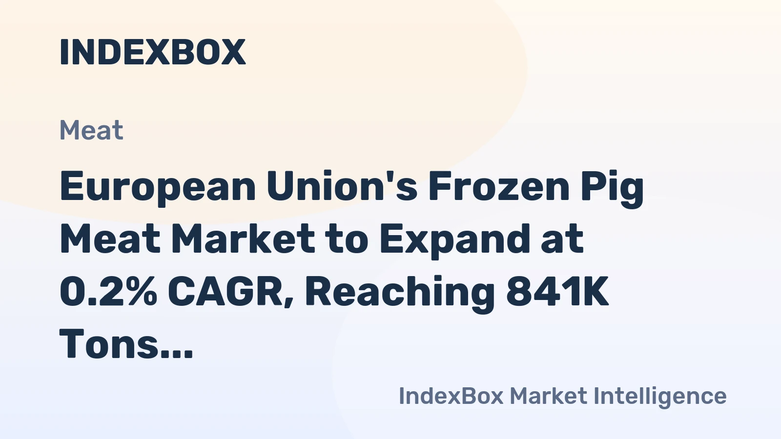 European Union's Frozen Pig Meat Market to Expand at 0.2% CAGR, Reaching 841K Tons by 2035