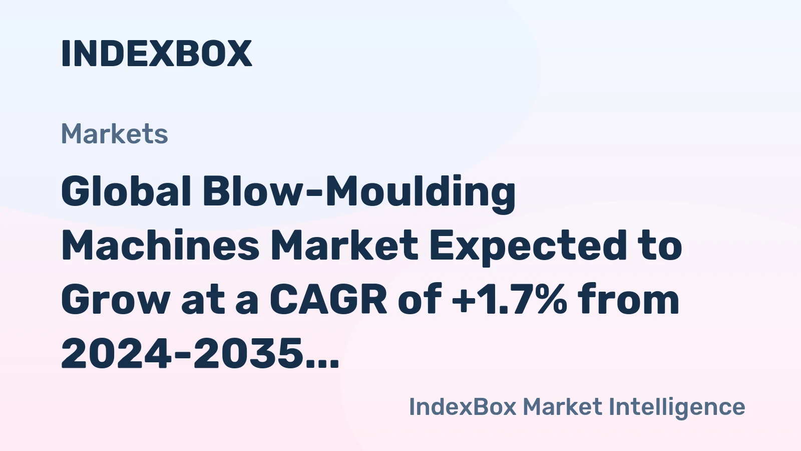 Global Blow-Moulding Machines Market Expected to Grow at a CAGR of +1.7% from 2024-2035