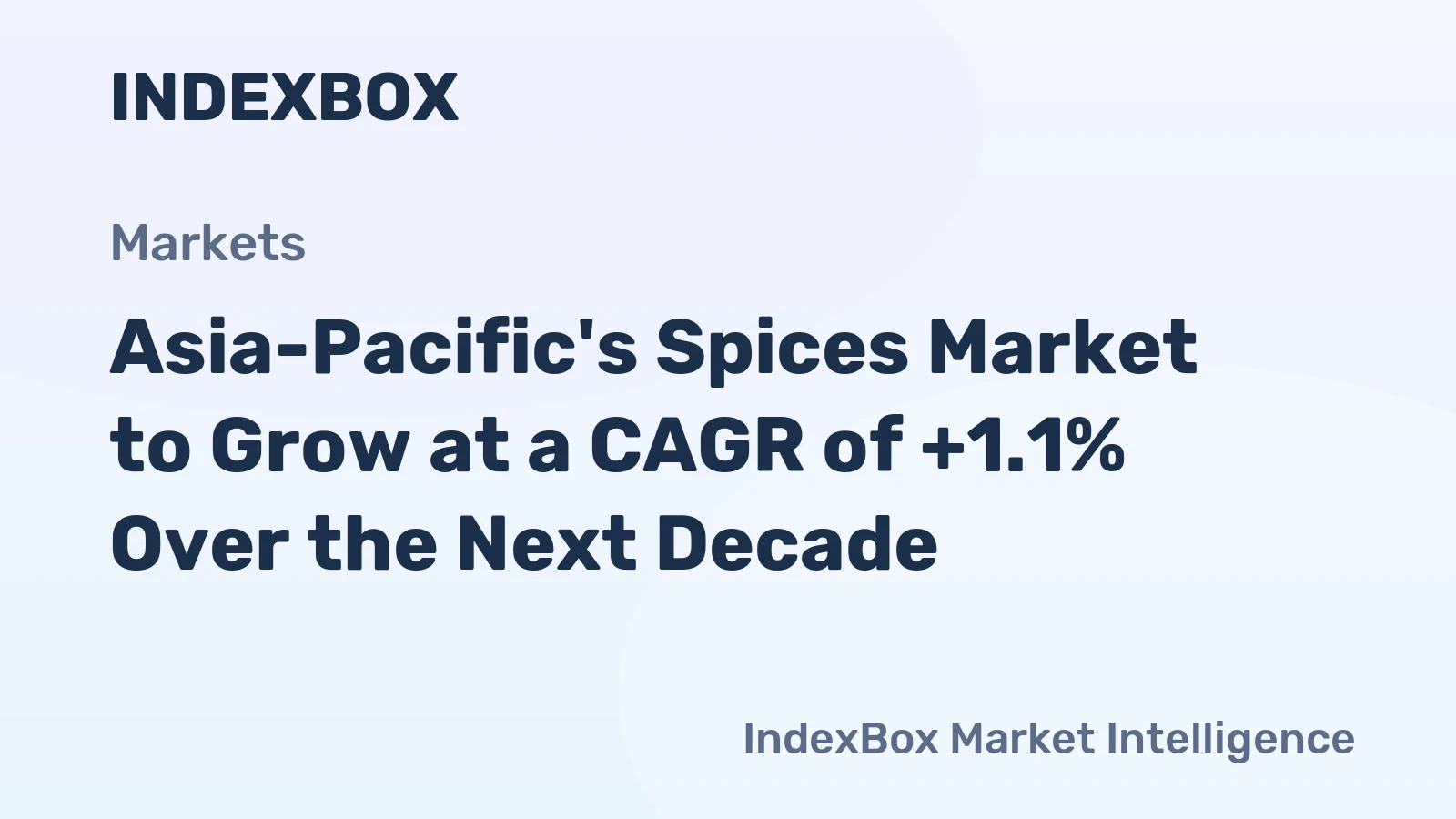 Asia-Pacific's Spices Market to Grow at a CAGR of +1.1% Over the Next Decade