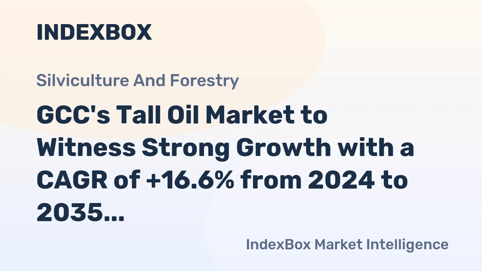 GCC's Tall Oil Market to Witness Strong Growth with a CAGR of +16.6% from 2024 to 2035