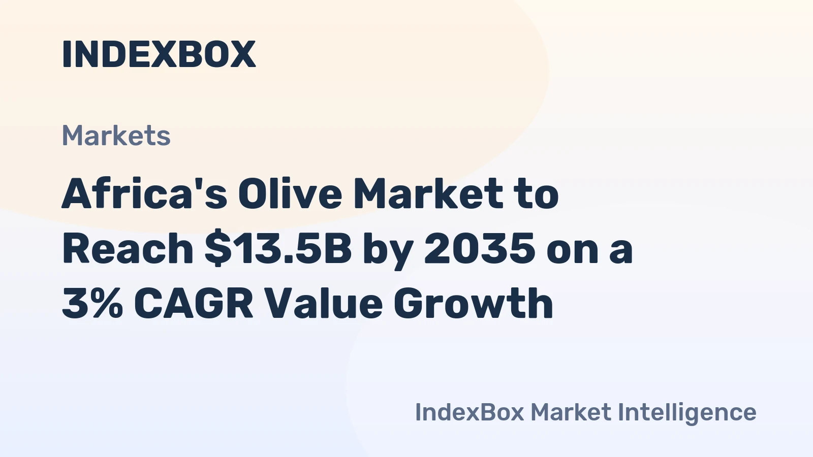 Africa's Olive Market to Reach $13.5B by 2035 on a 3% CAGR Value Growth
