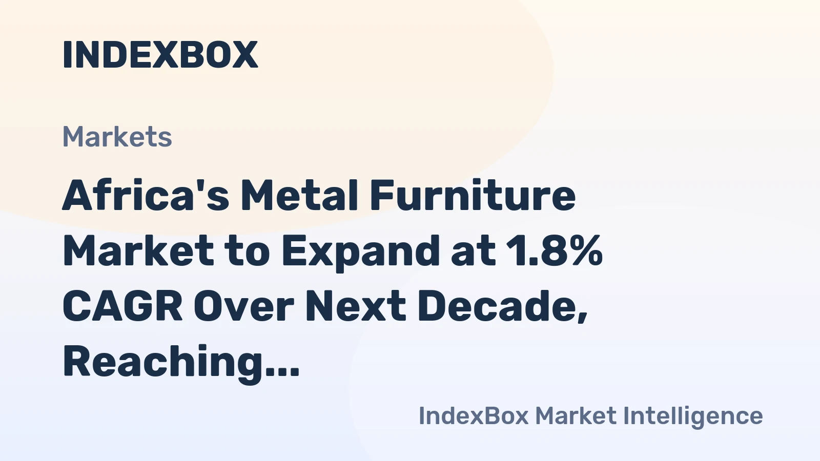 Africa's Metal Furniture Market to Expand at 1.8% CAGR Over Next Decade, Reaching $6.8B by 2035
