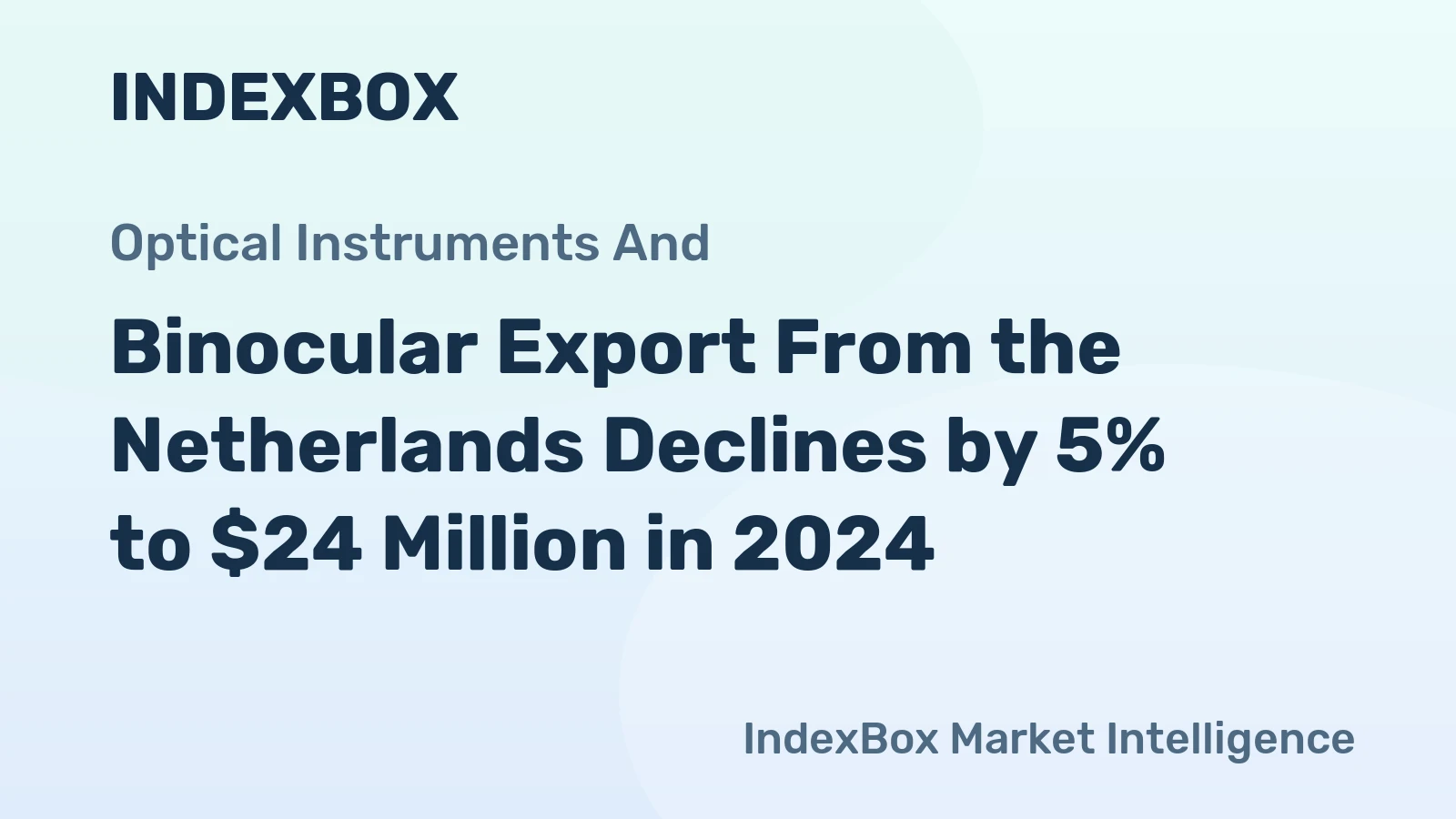 Binocular Export From the Netherlands Declines by 5% to $24 Million in 2024