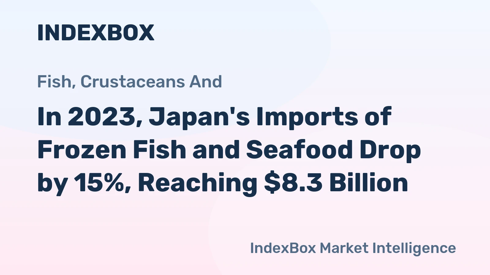 In 2023, Japan's Imports of Frozen Fish and Seafood Drop by 15%, Reaching $8.3 Billion.