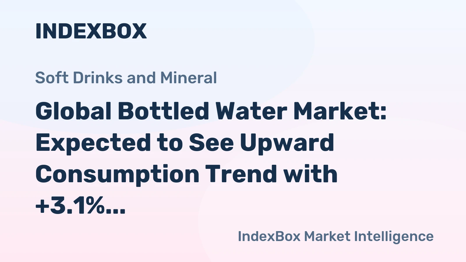 Global Bottled Water Market: Expected to See Upward Consumption Trend with +3.1% CAGR