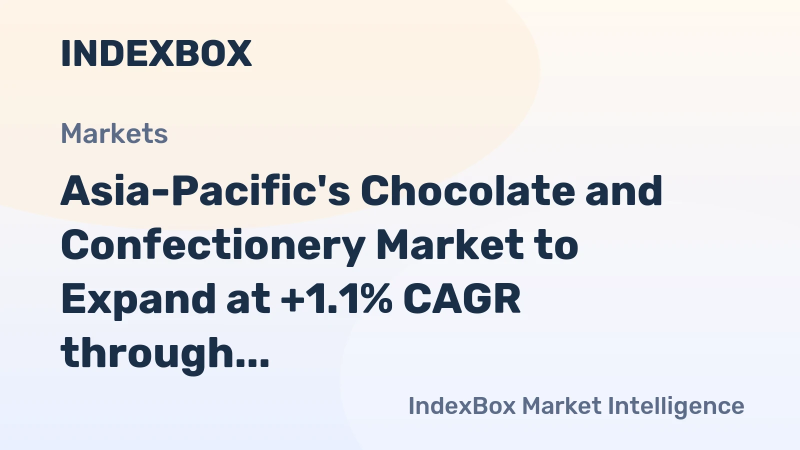 Asia-Pacific's Chocolate and Confectionery Market to Expand at +1.1% CAGR through 2035