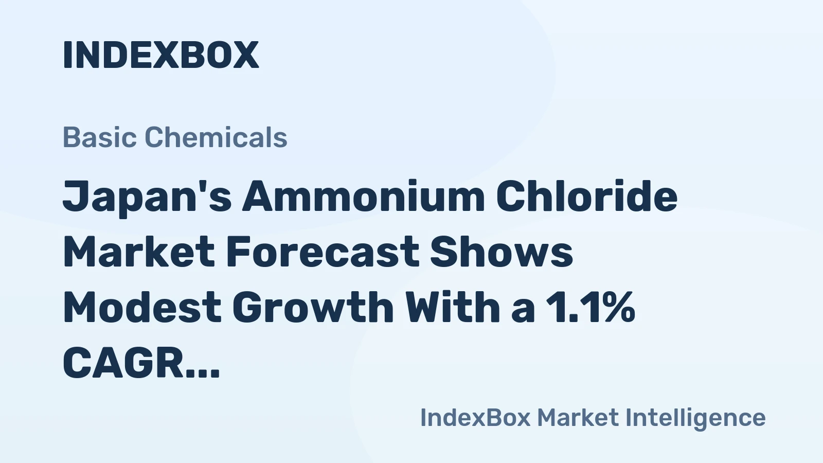 Japan's Ammonium Chloride Market Forecast Shows Modest Growth With a 1.1% CAGR in Value