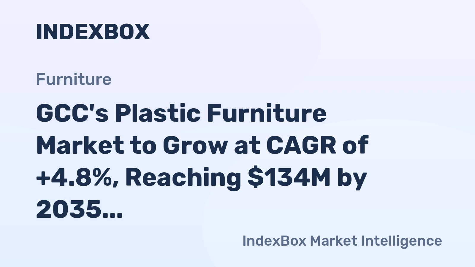 GCC's Plastic Furniture Market to Grow at CAGR of +4.8%, Reaching $134M by 2035