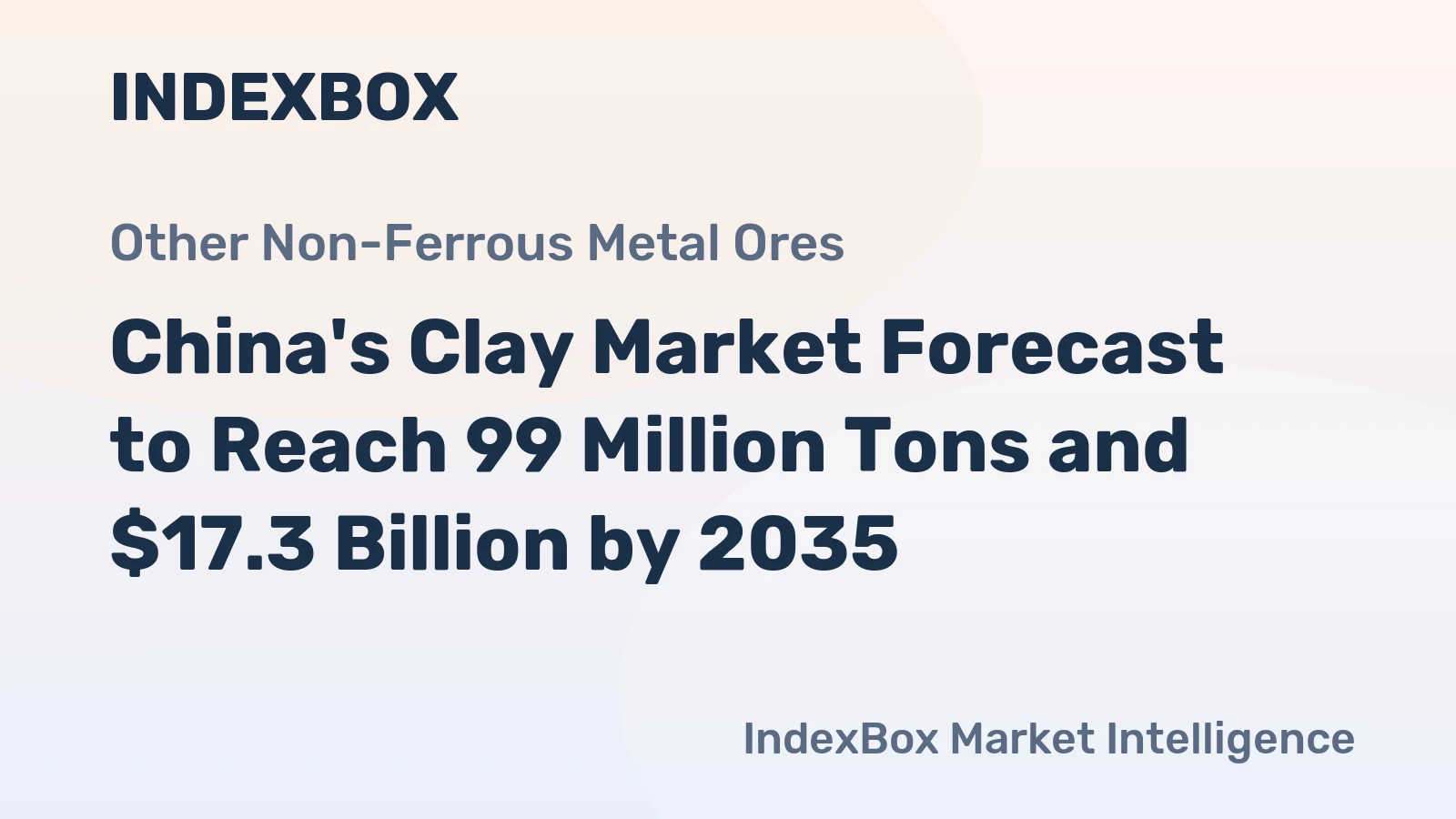 China's Clay Market Forecast to Reach 99 Million Tons and $17.3 Billion by 2035