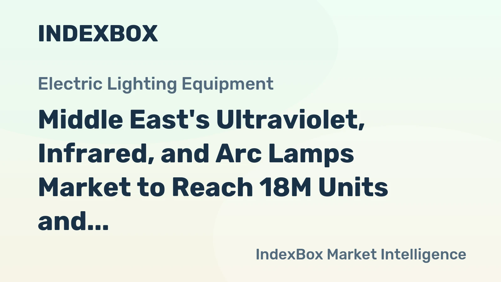 Middle East's Ultraviolet, Infrared, and Arc Lamps Market to Reach 18M Units and $308M by 2035