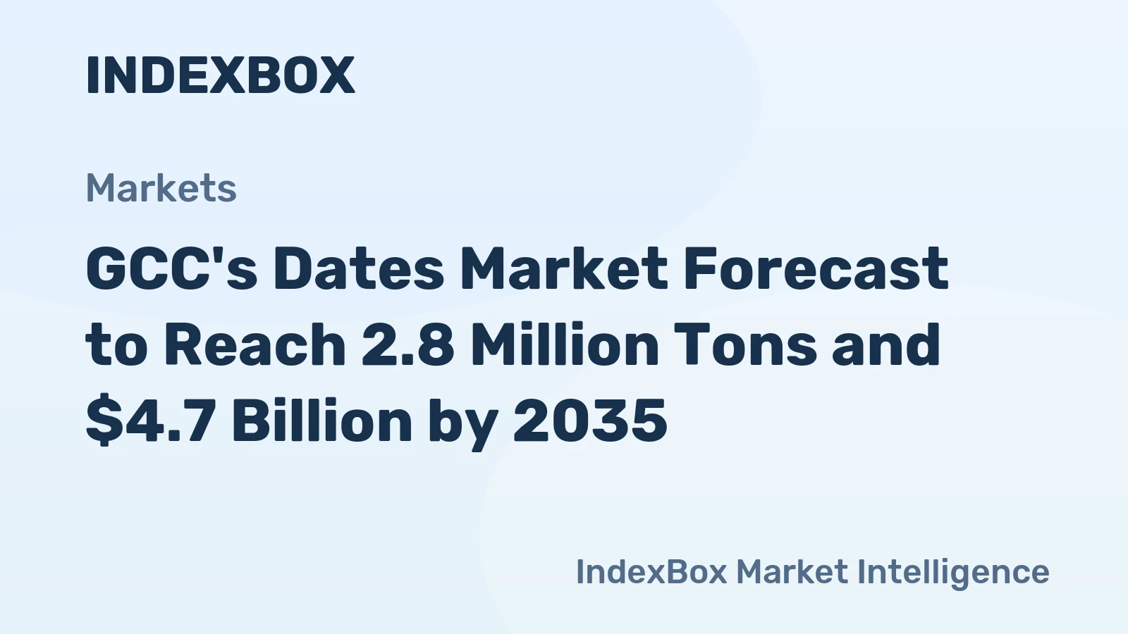 GCC's Dates Market Forecast to Reach 2.8 Million Tons and $4.7 Billion by 2035