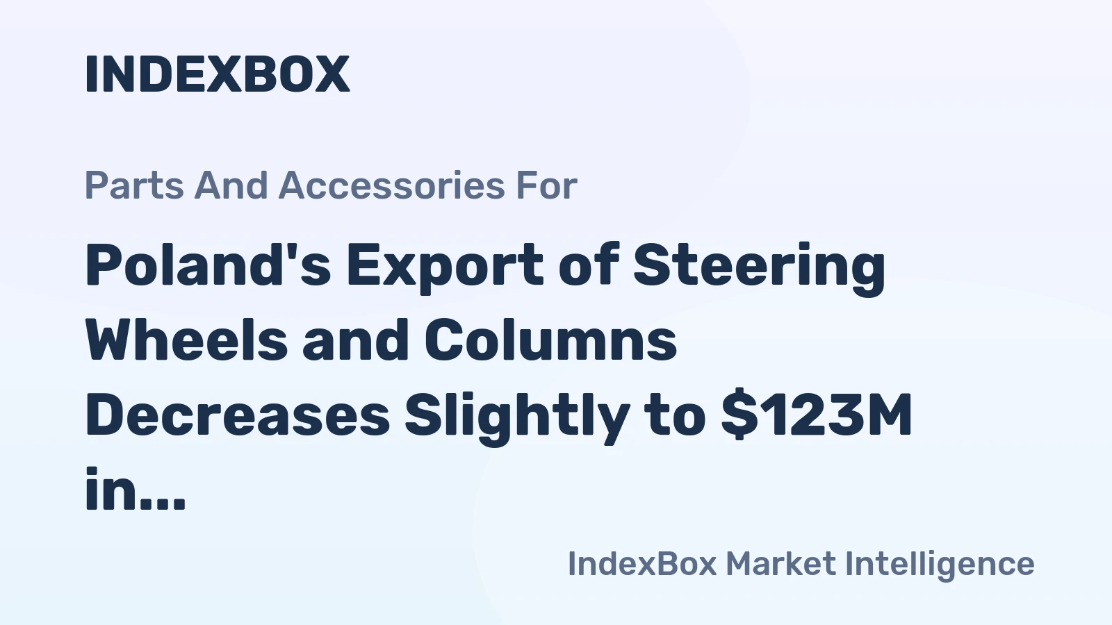 Poland's Export of Steering Wheels and Columns Decreases Slightly to $123M in November 2023