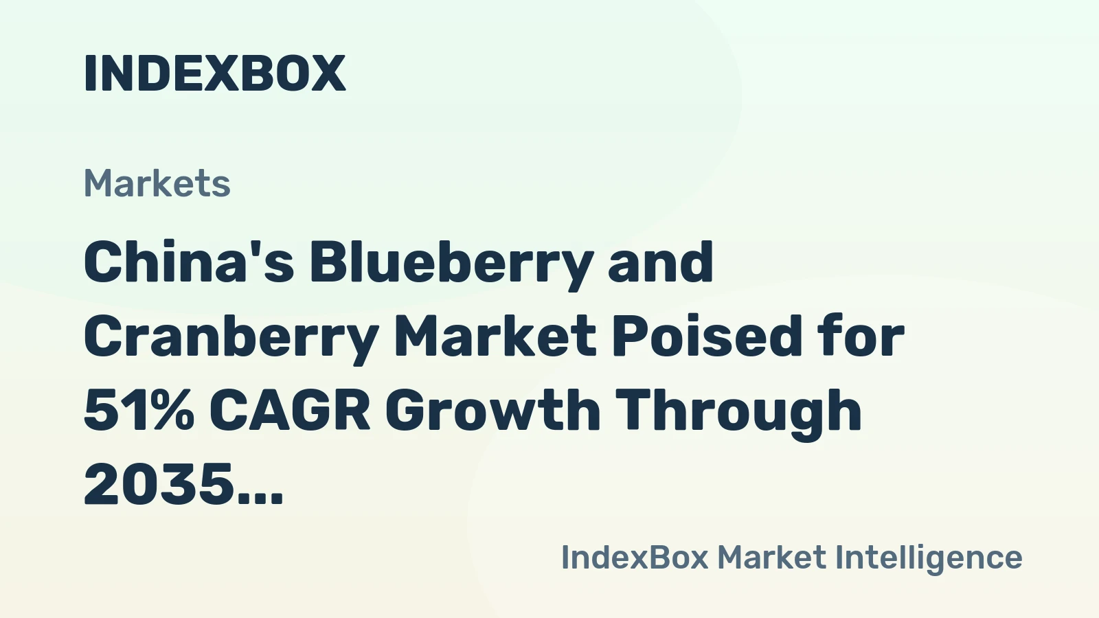 China's Blueberry and Cranberry Market Poised for 51% CAGR Growth Through 2035