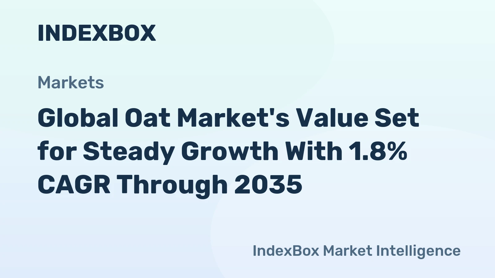 Global Oat Market's Value Set for Steady Growth With 1.8% CAGR Through 2035