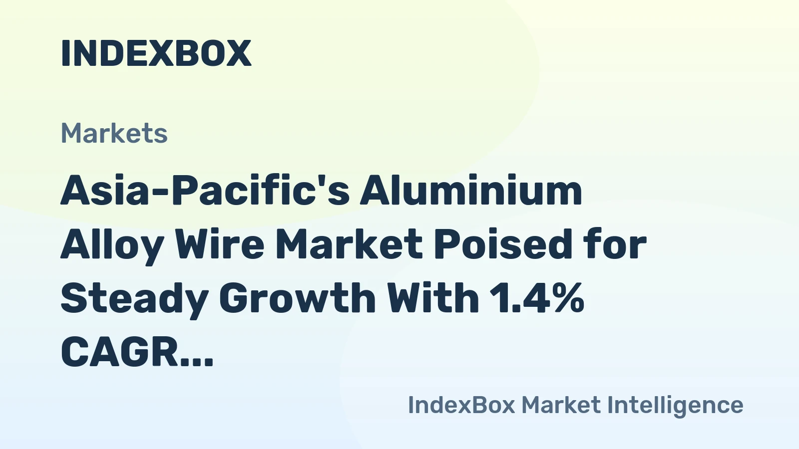 Asia-Pacific's Aluminium Alloy Wire Market Poised for Steady Growth With 1.4% CAGR Through 2035