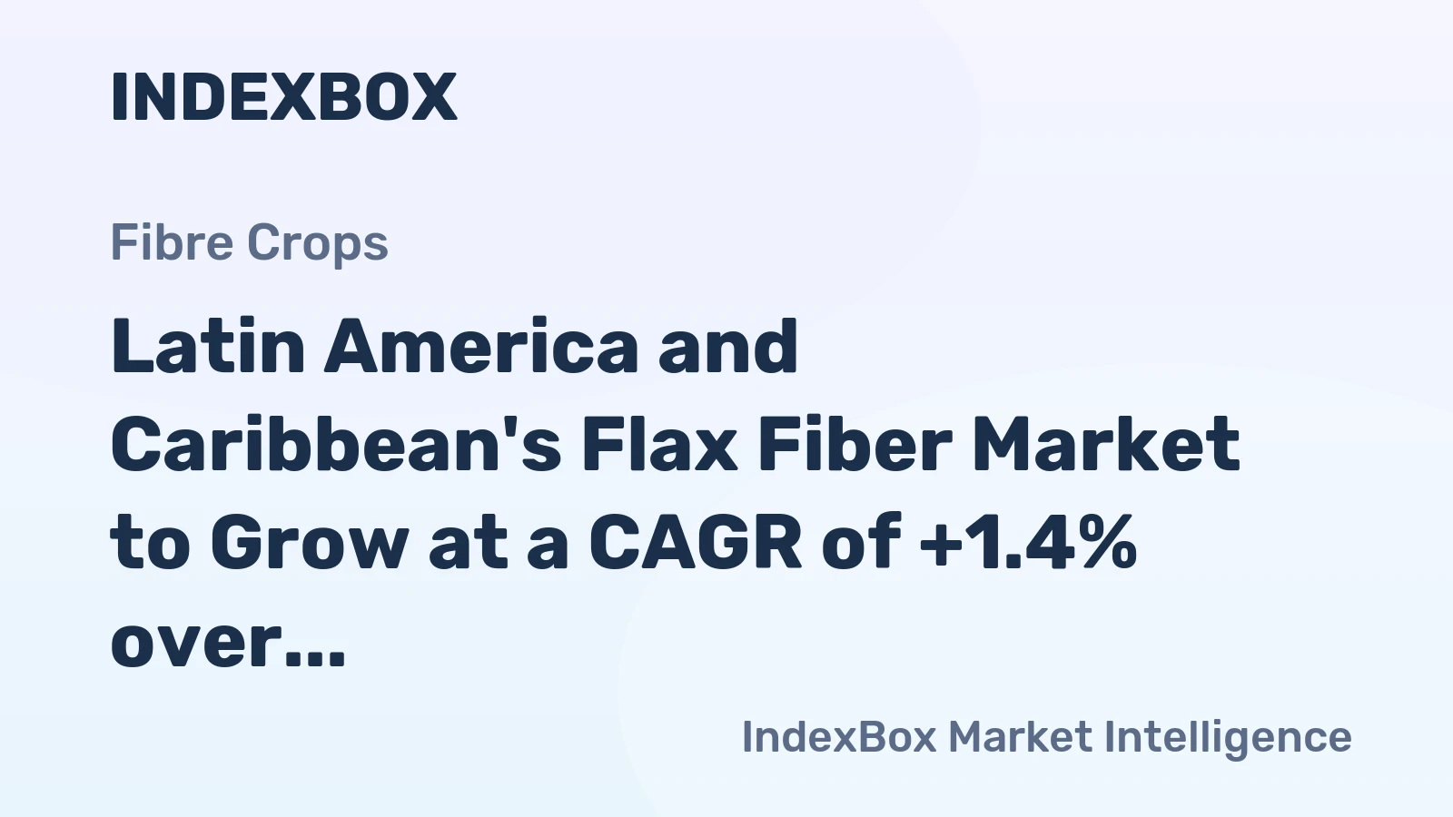 Latin America and Caribbean's Flax Fiber Market to Grow at a CAGR of +1.4% over the Next Decade, Reaching $14M by 2035