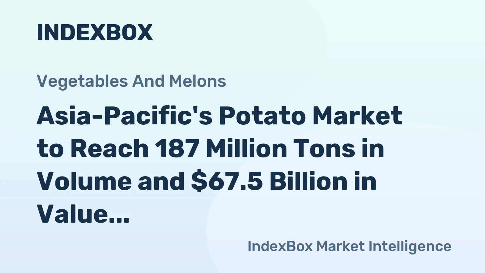 Asia-Pacific's Potato Market to Reach 187 Million Tons in Volume and $67.5 Billion in Value by 2035