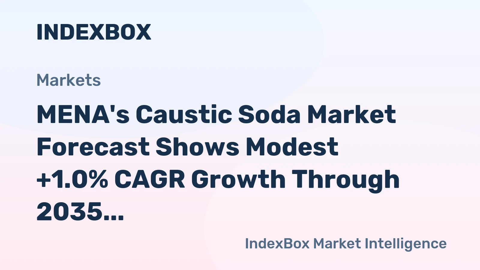 MENA's Caustic Soda Market Forecast Shows Modest +1.0% CAGR Growth Through 2035