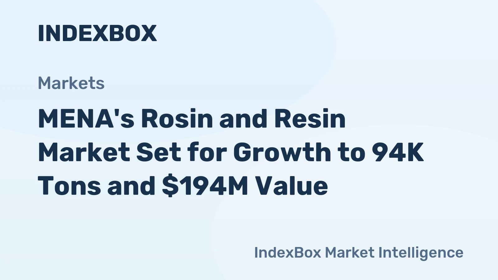 MENA's Rosin and Resin Market Set for Growth to 94K Tons and $194M Value